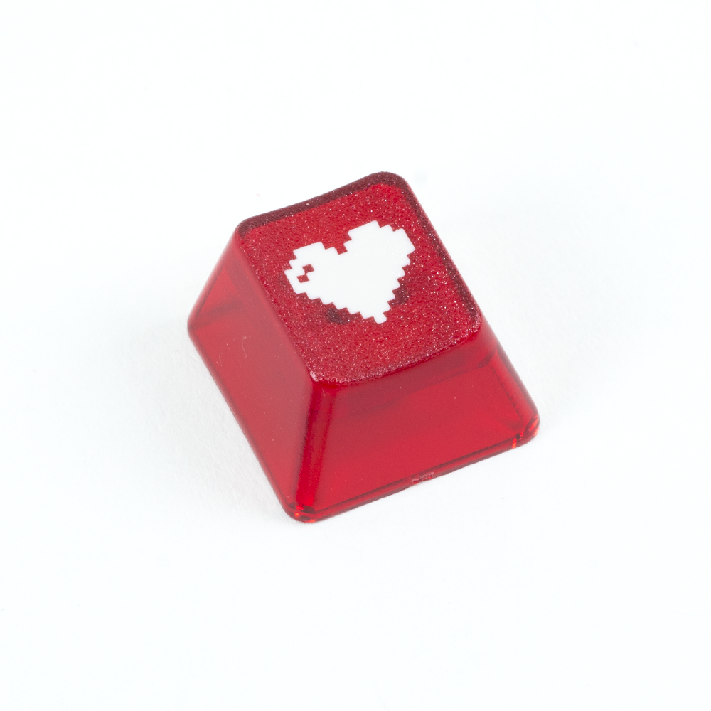 Red Heart Translucent Keycap | CandyKeys